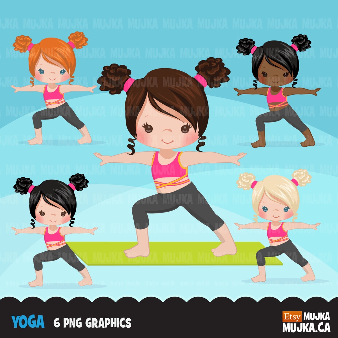 Yoga Clipart. Healthy Lifestyle Fitness, Workout, Graphics, Sublimation ...