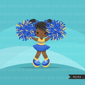 Cheerleader Clipart. Sports Graphics, Cheerleader Pom Pom. Royal Blue ...