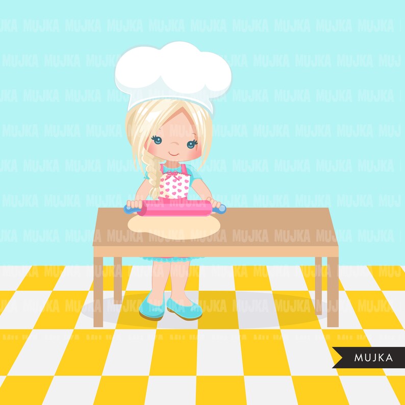 Baking Clipart. Cute Baker Characters Kitchen Chores Baking - Etsy