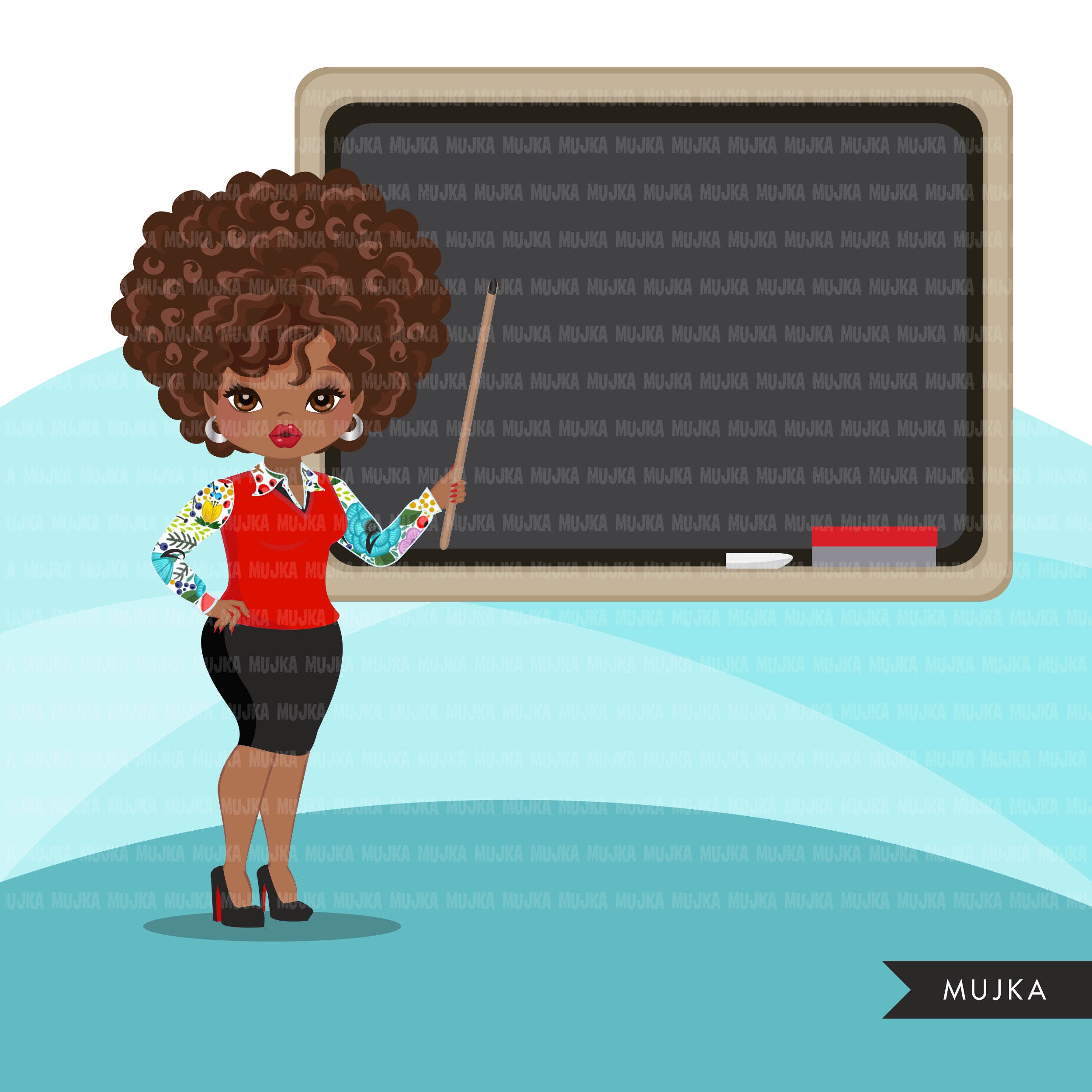 Teacher Clipart, Black Woman Png, School Clipart, Education Clipart ...