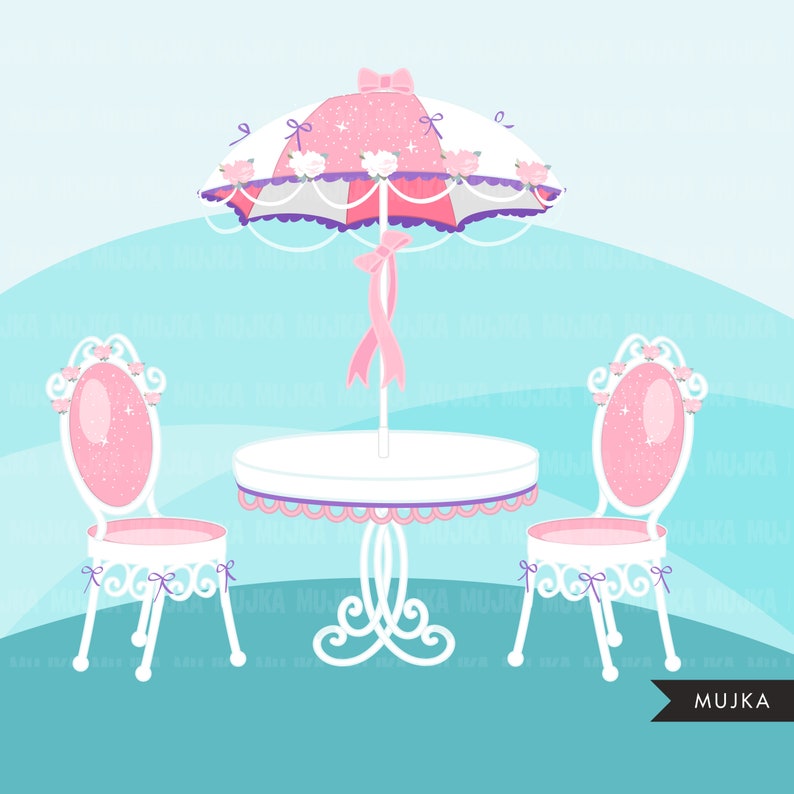 Princess Tea Party Clipart Little Girls Tea Party Birthday Graphics ...