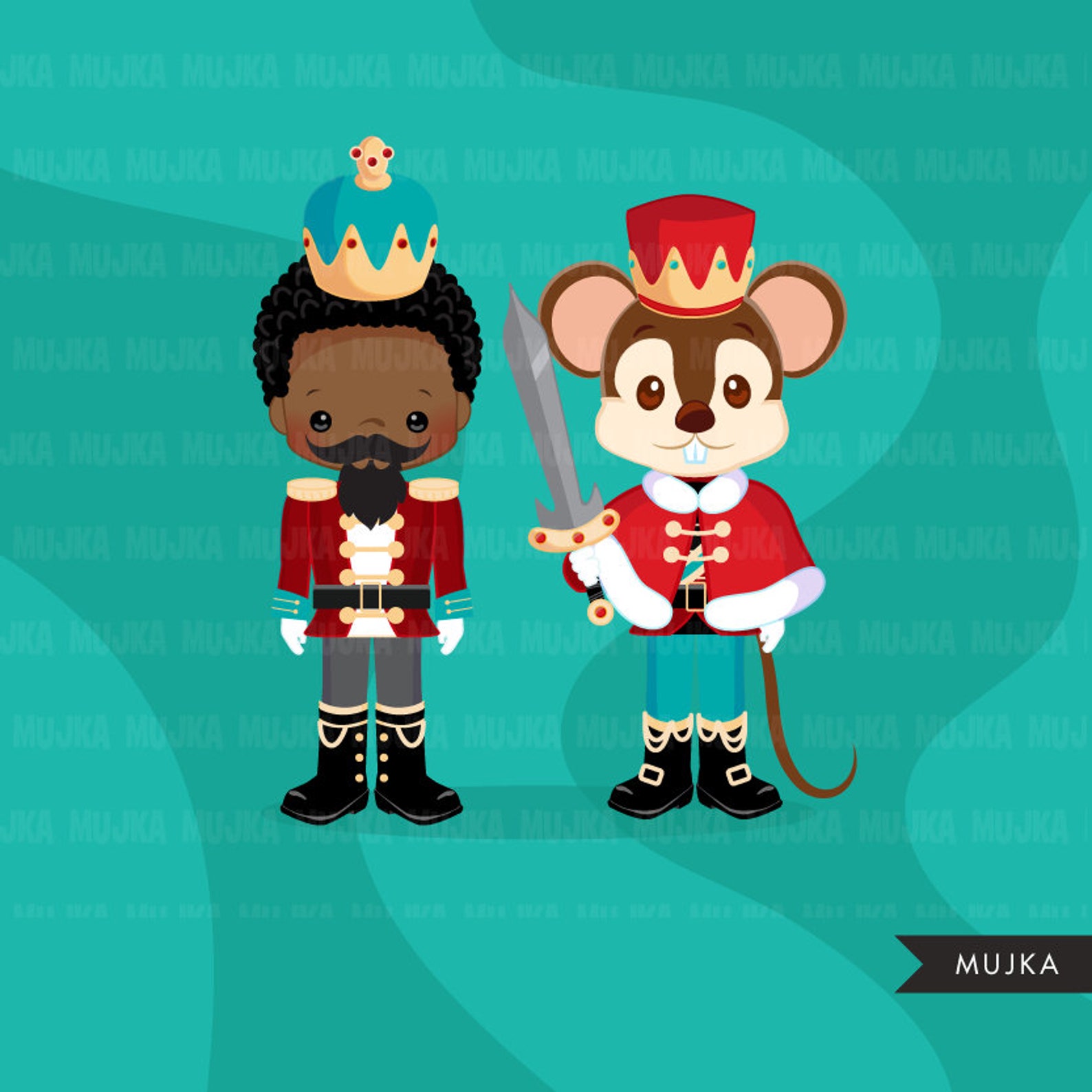 Christmas Clipart Nutcracker Ballet Characters Mouse King - Etsy