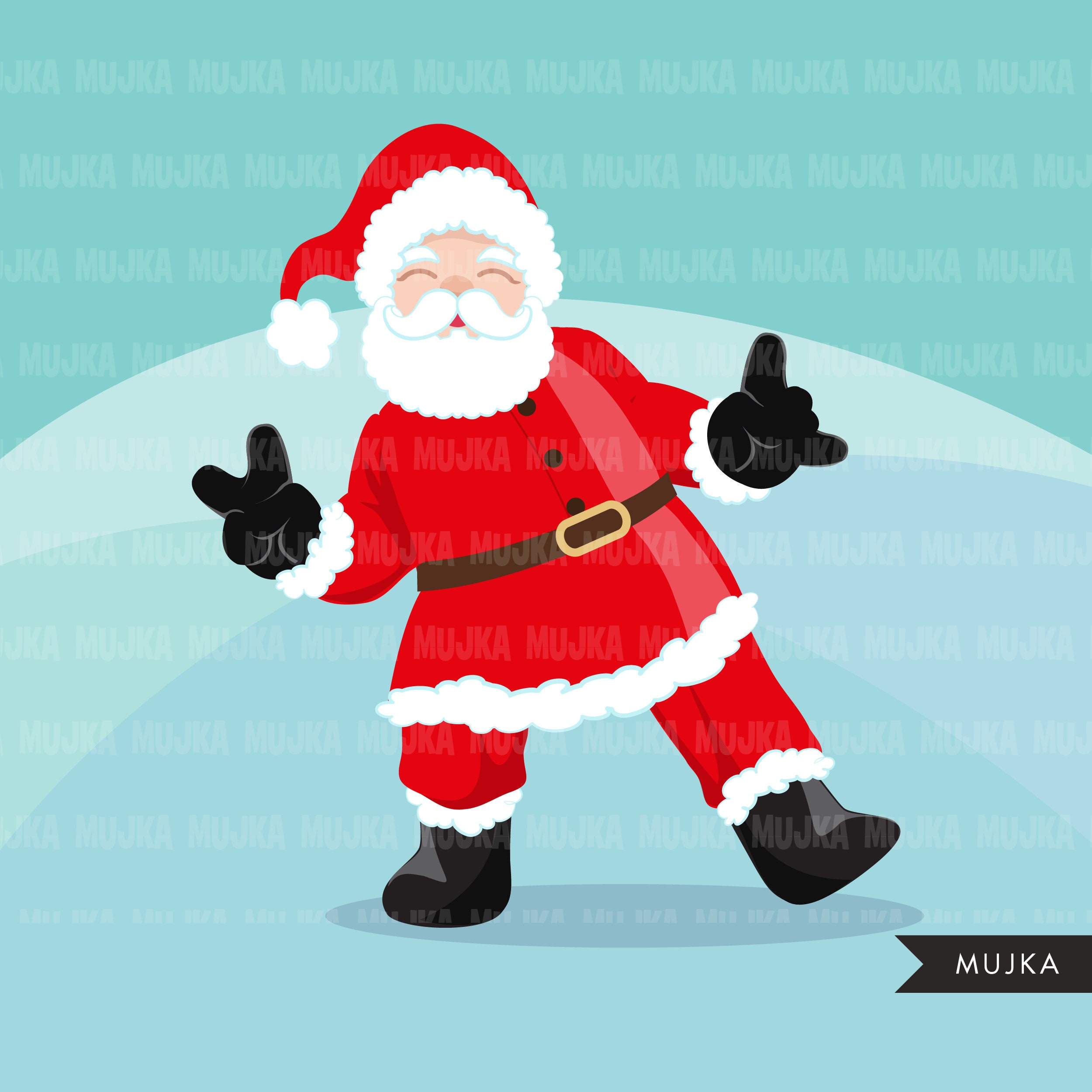 Santa Selfie Clipart, Christmas Selfie Graphics, Santa With Cellphone ...