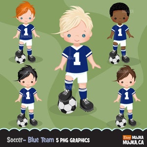 Soccer Clipart Bundle, Playing Soccer Ball, Sports, Birthday Party ...