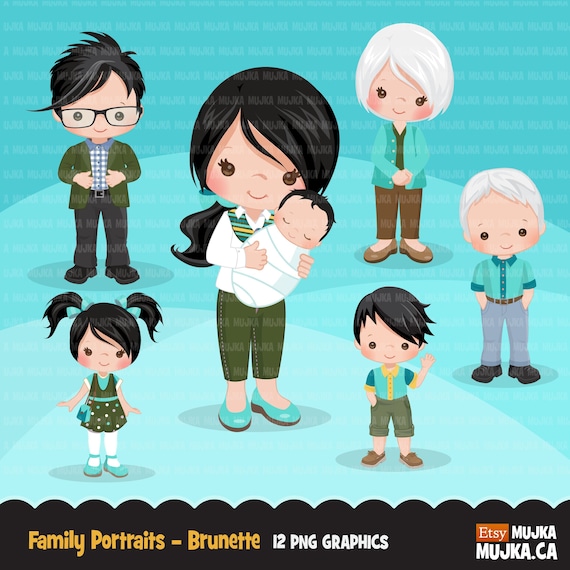 Family portraits clipart. Christmas portraits, mom, dad, grandparents ...