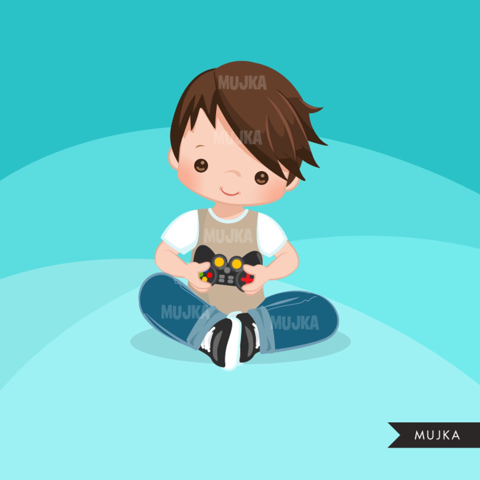 Game Night Clipart Video Game Characters Graphics Card | Etsy