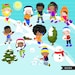 Snowball Fight Clipart, Winter Graphics, Outdoors, Snowman, Snow ...