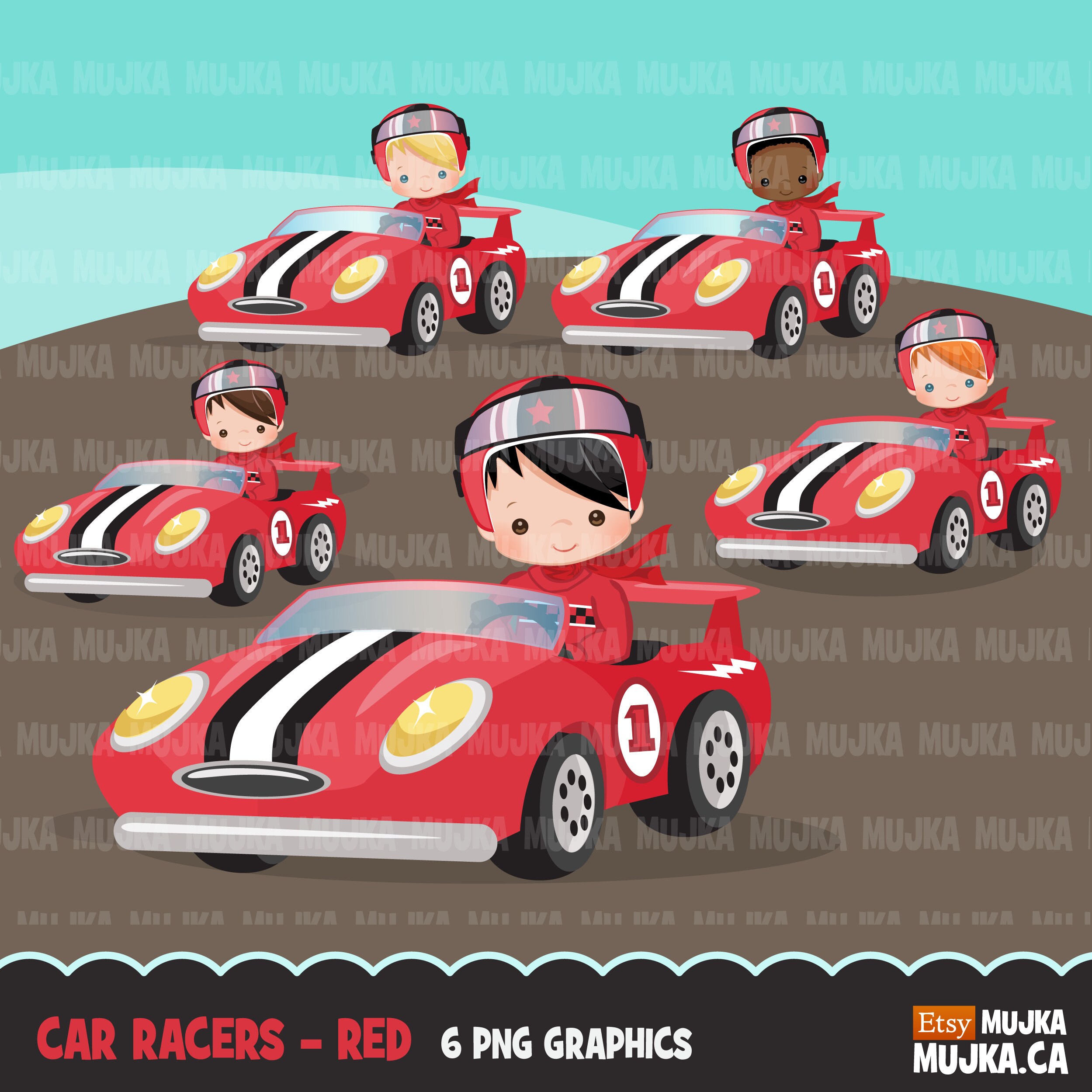 Car Racing Clipart. Race car driver Formula 1 graphics boys | Etsy