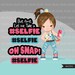 Selfie Clipart, Little Girl Taking a Selfie, Cellphone, Oh Snap ...
