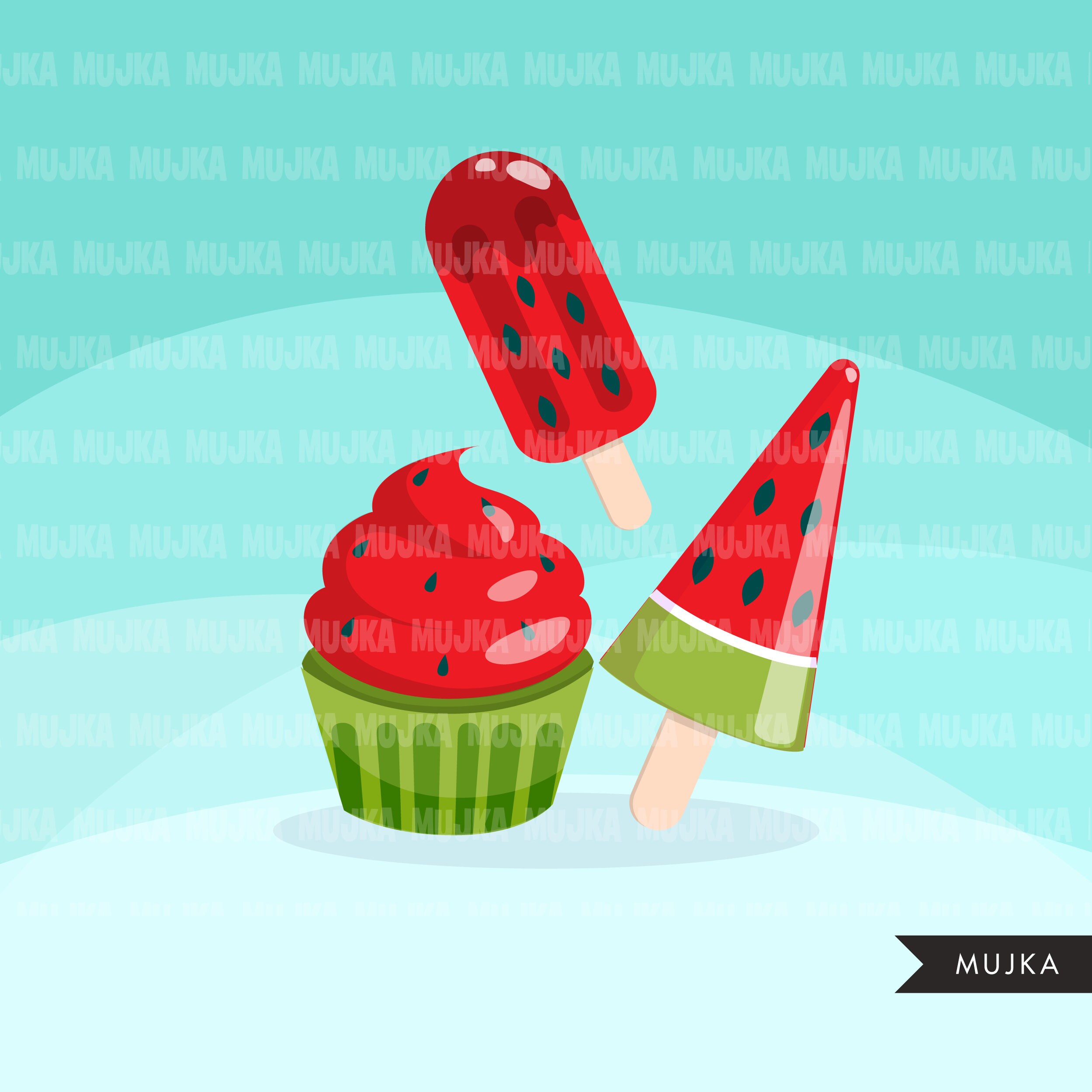 Melon Clipart, Watermelon Graphics, One in a Melon, Popsickle, Cupcake ...