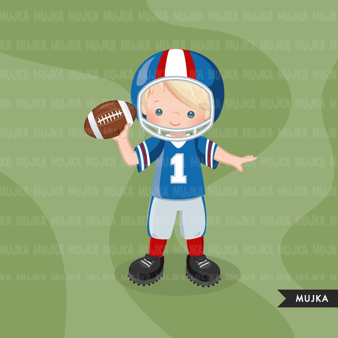 Football Clipart. Sport Graphics Boys American Player - Etsy