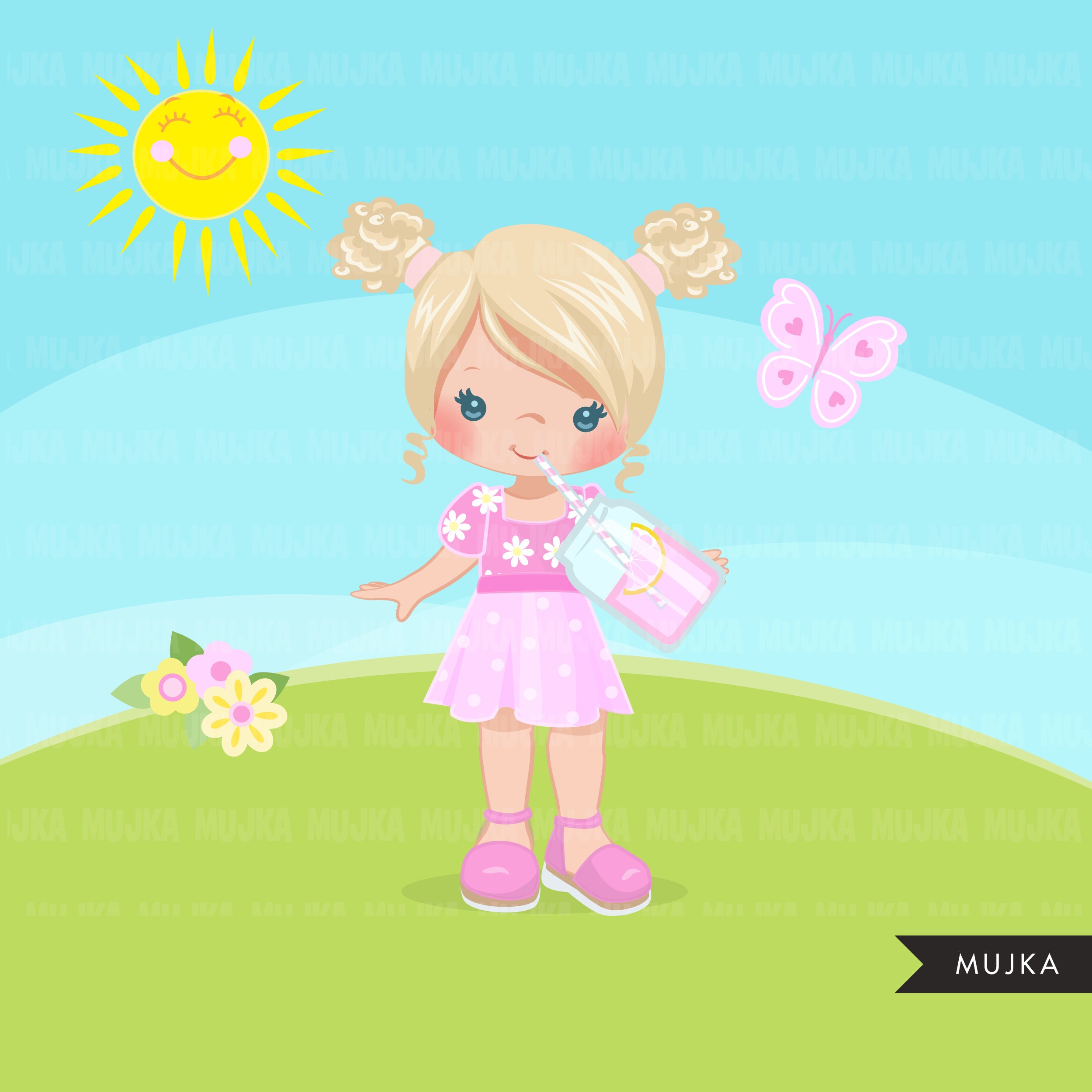 Pink Lemonade Stand Clipart. Cute Spring Summer Birthday - Etsy