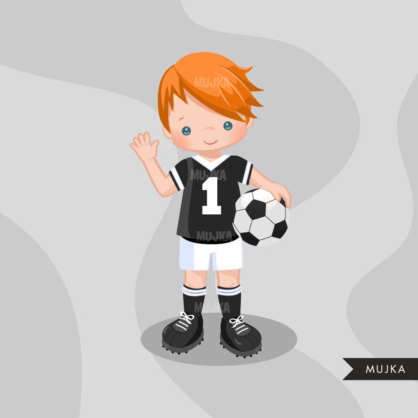 Soccer Clipart. Sport Graphics Boys Soccer Player Characters - Etsy