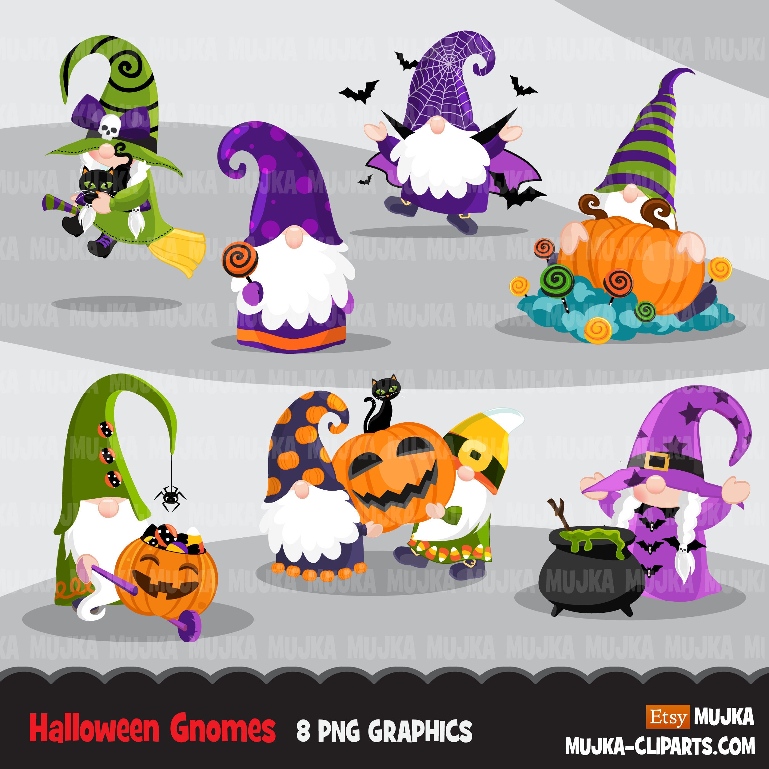 Halloween clipart Halloween gnomes Clipart Gnome sublimation | Etsy