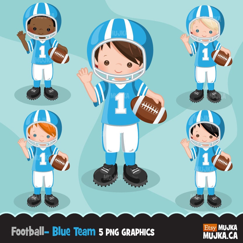 Football Clipart. Sport Graphics Boys American Player - Etsy