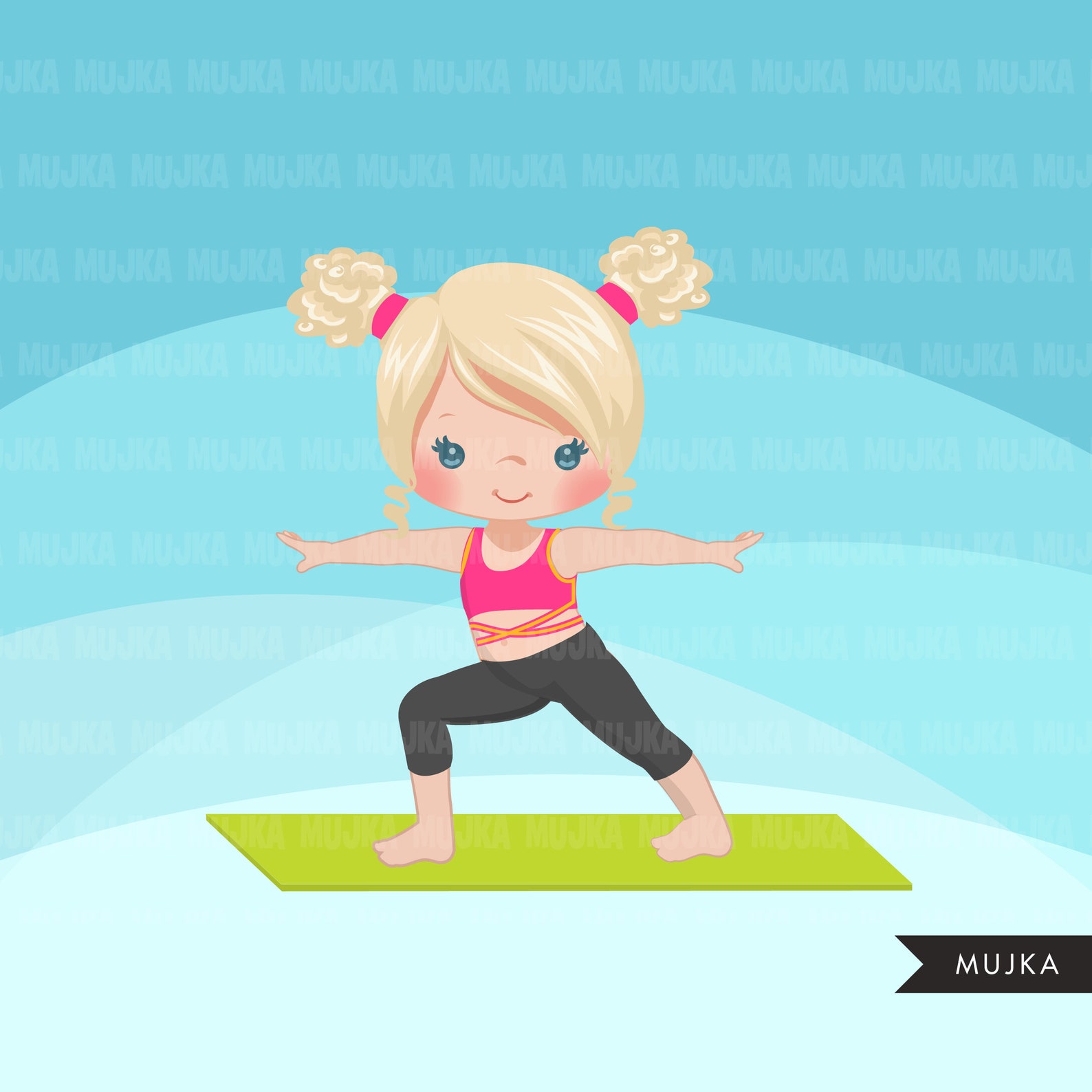 Yoga Clipart. Healthy Lifestyle Fitness Workout Graphics | Etsy
