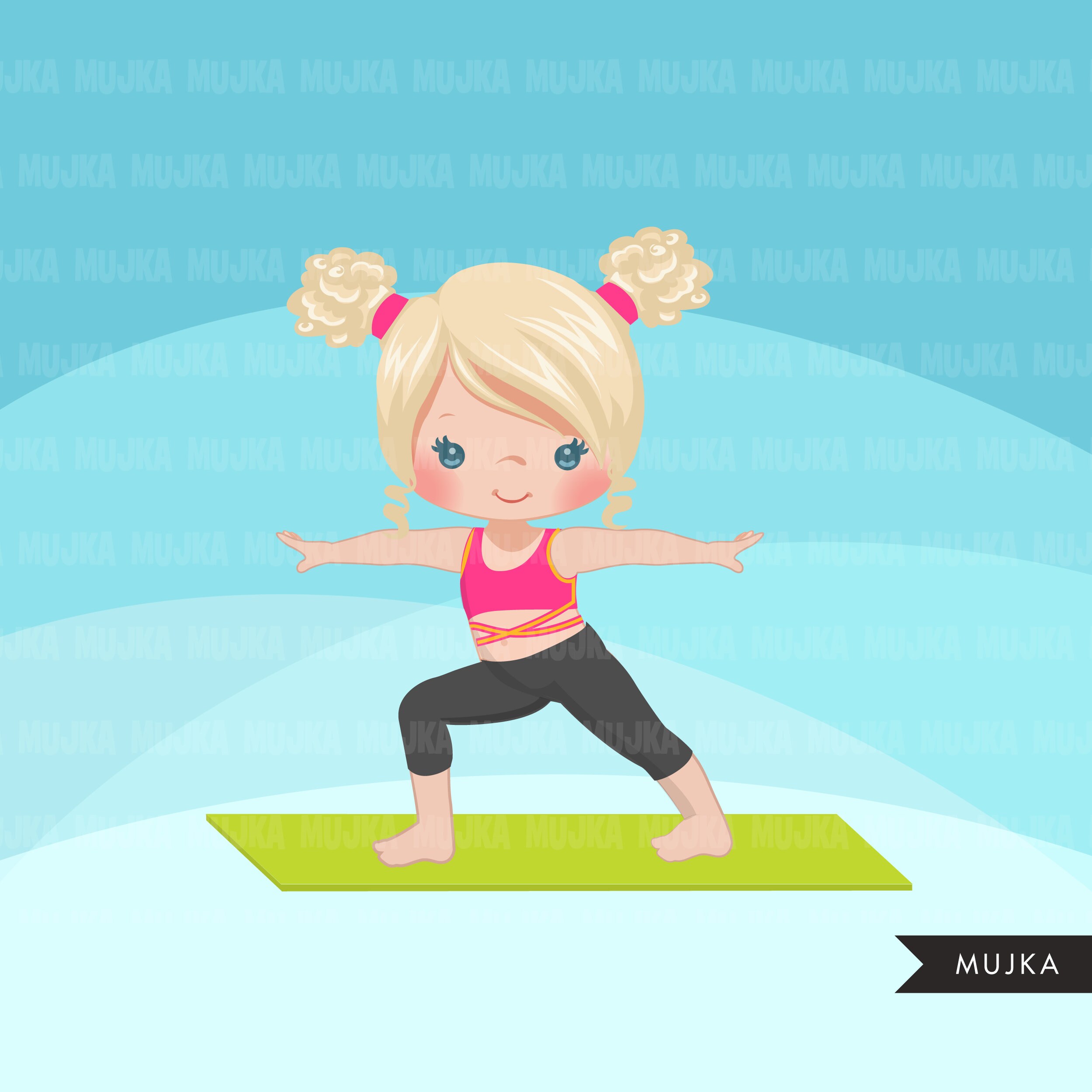 Yoga Clipart. Healthy Lifestyle Fitness, Workout, Graphics, Sublimation ...