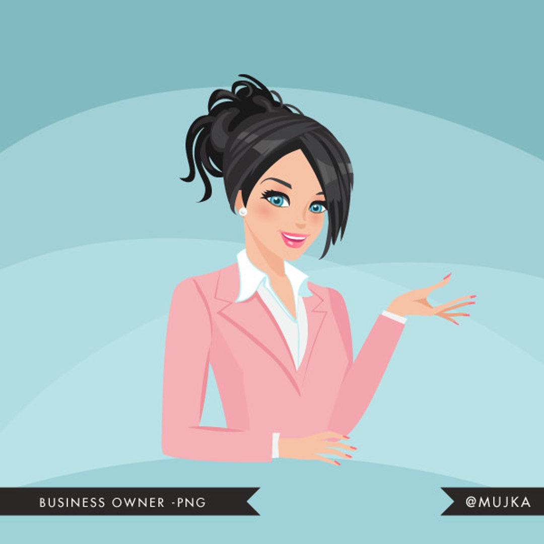 Business Owner, Shop Owner Avatar Design. Brunette Character Graphics ...
