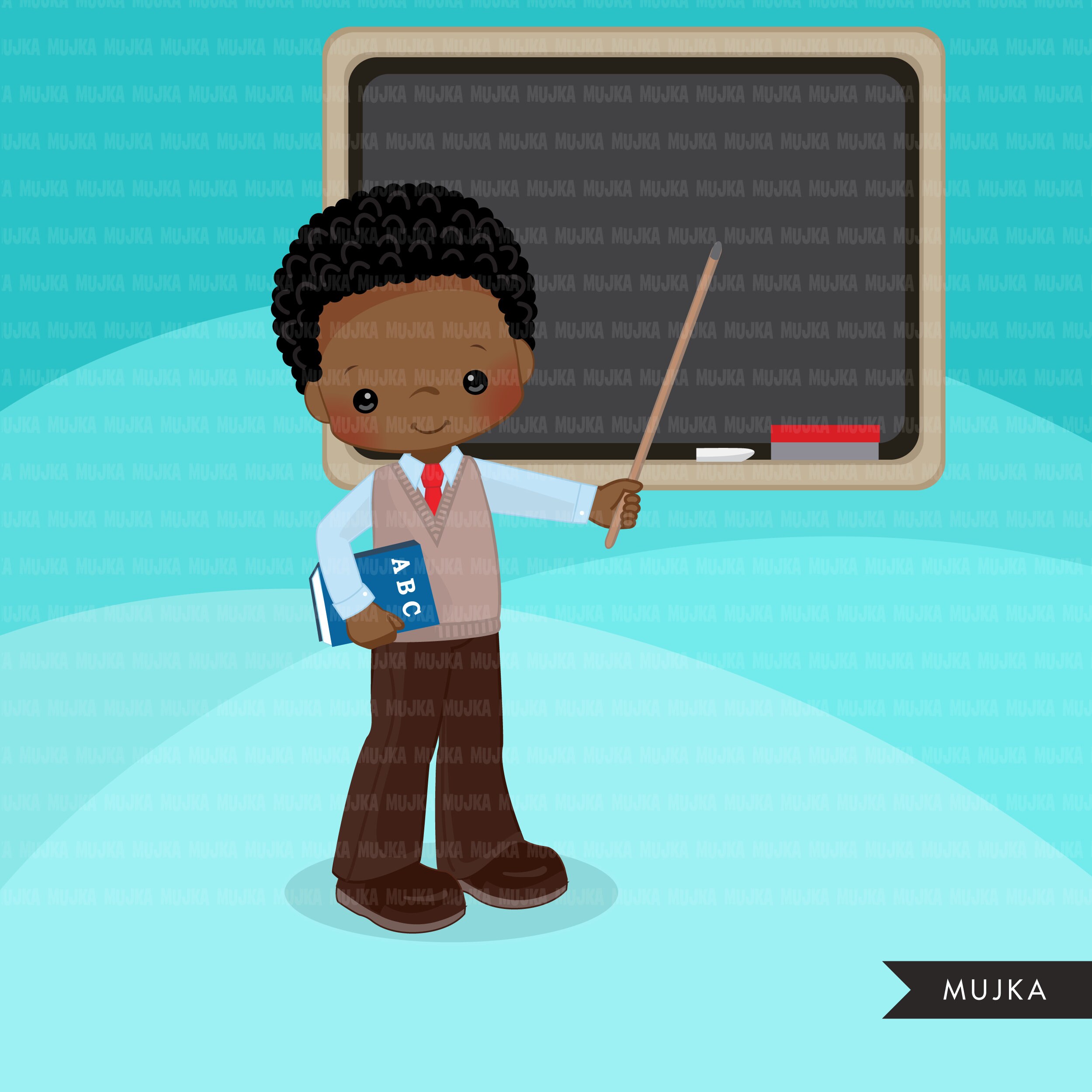 Teacher Clipart School Character Clipart Graphics Card - Etsy