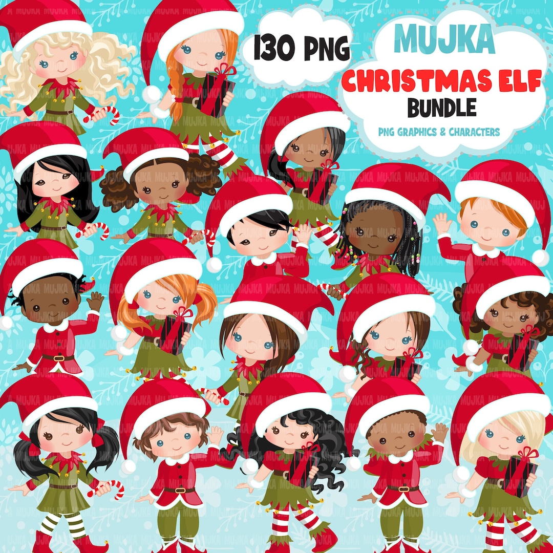 Christmas Elf Bundle, Elf Png, Elves Clipart, African American Elf ...