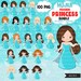 Princess Bundle, Princess Png, Princess Clipart, Birthday Bundle, Black ...