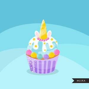 Unicorn Cupcake PNG Clipart, Rainbow Baking, Cake Graphics, Magical ...