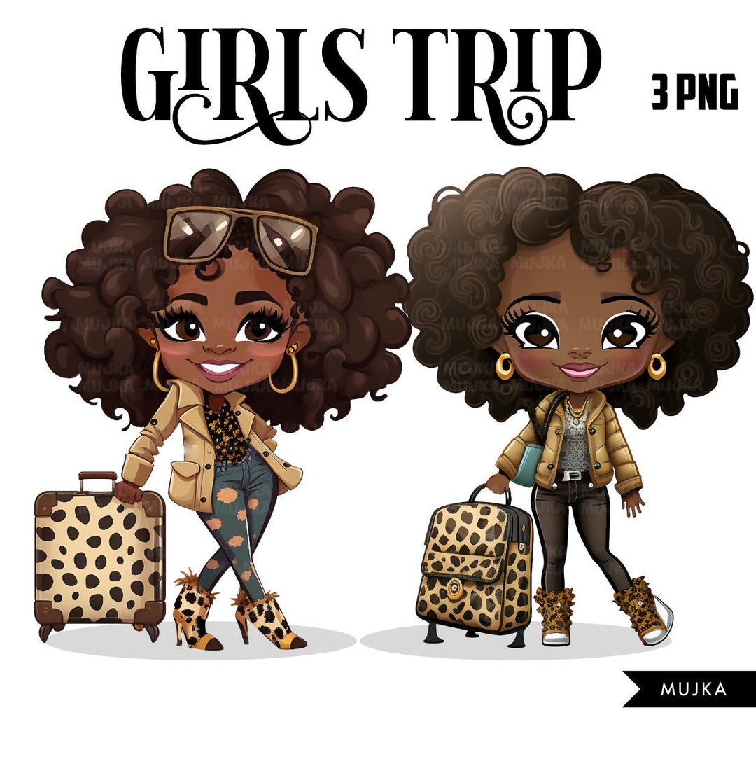 Girls Trip, Black Girls Travel Png, Passport Png, Vacation Png, Black ...