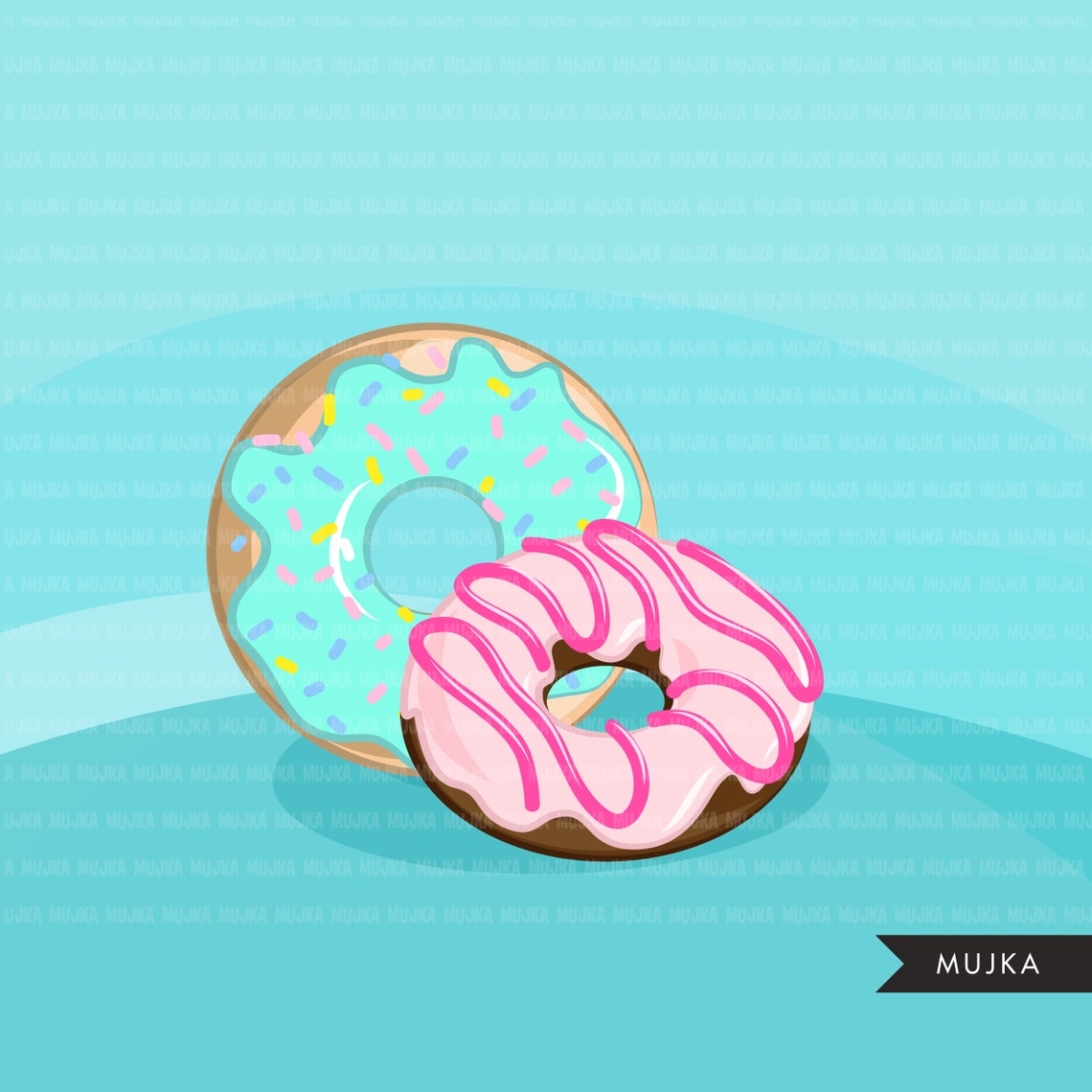Donut Clipart Cute Kawaii Donuts Colorful Bakery Graphics | Etsy