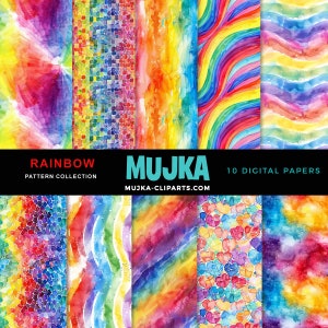 Rainbow Digital Papers, Watercolor Pride Month Background, Watercolor ...