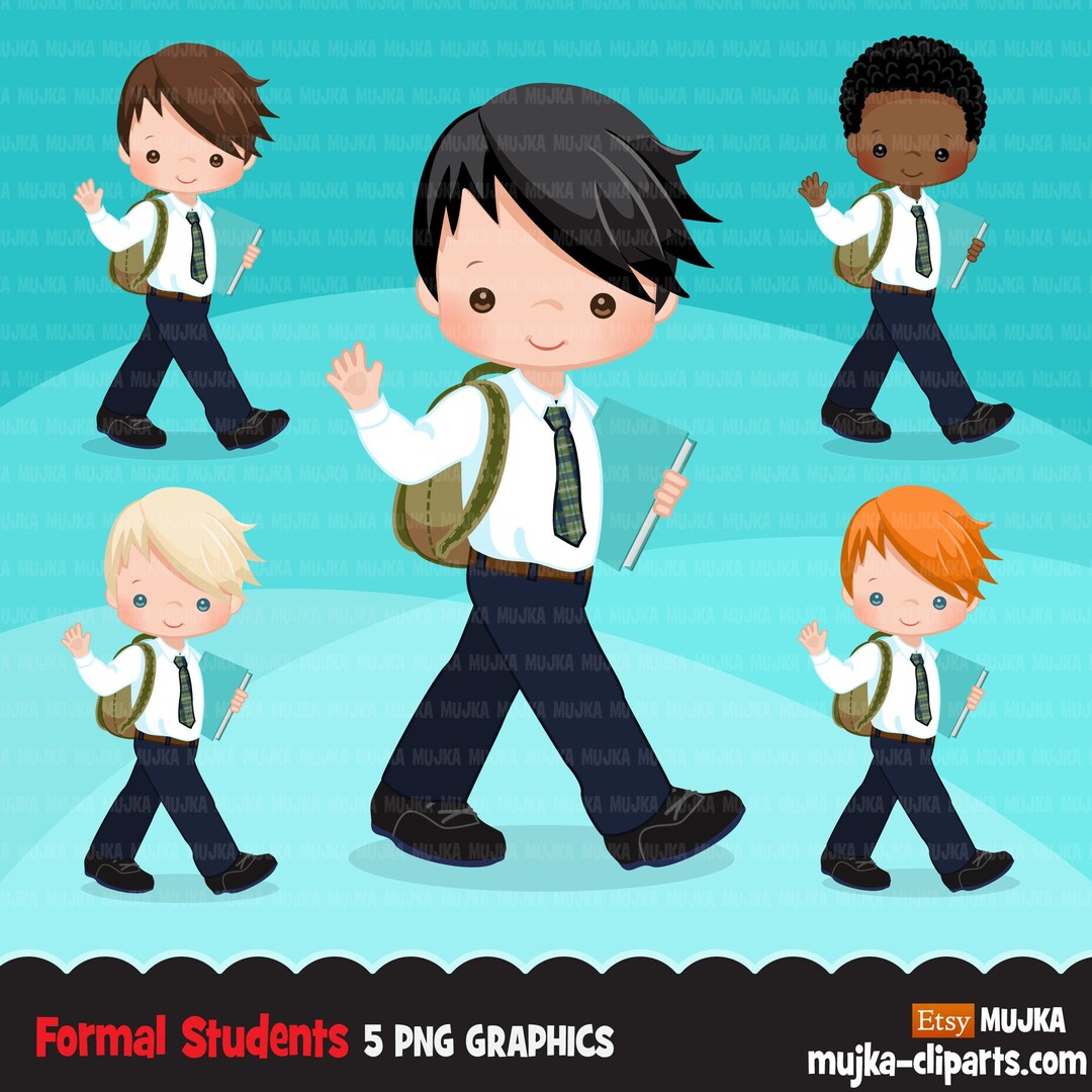Formal Student Clipart, Back to School Boy Character Graphics Clip Art ...