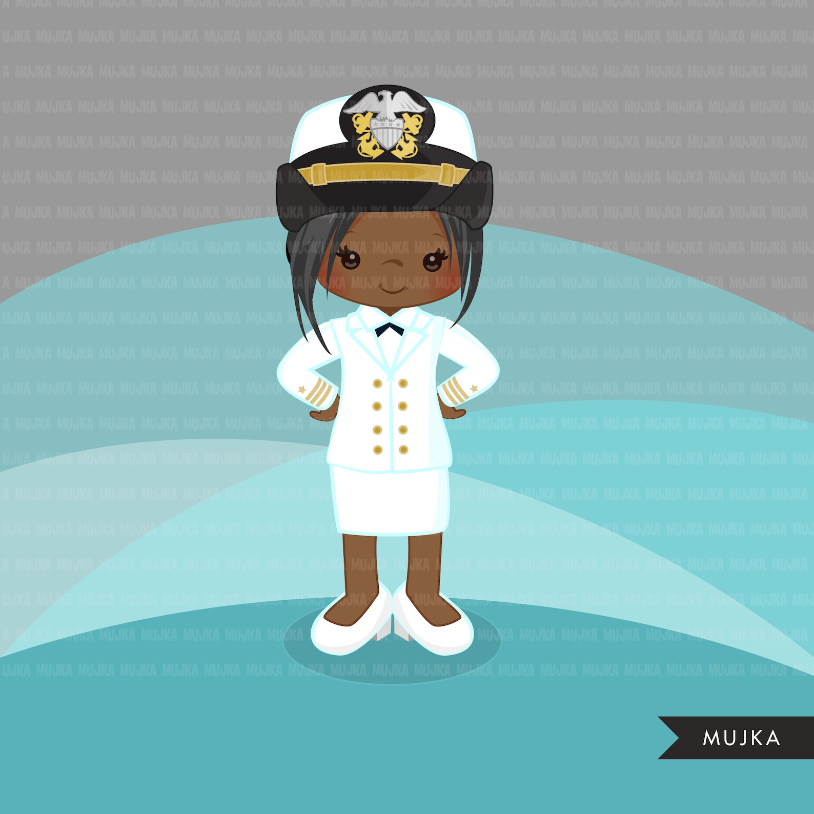 Female Navy Officer Clipart. Little Girl Graphics, Sailing, Captain ...
