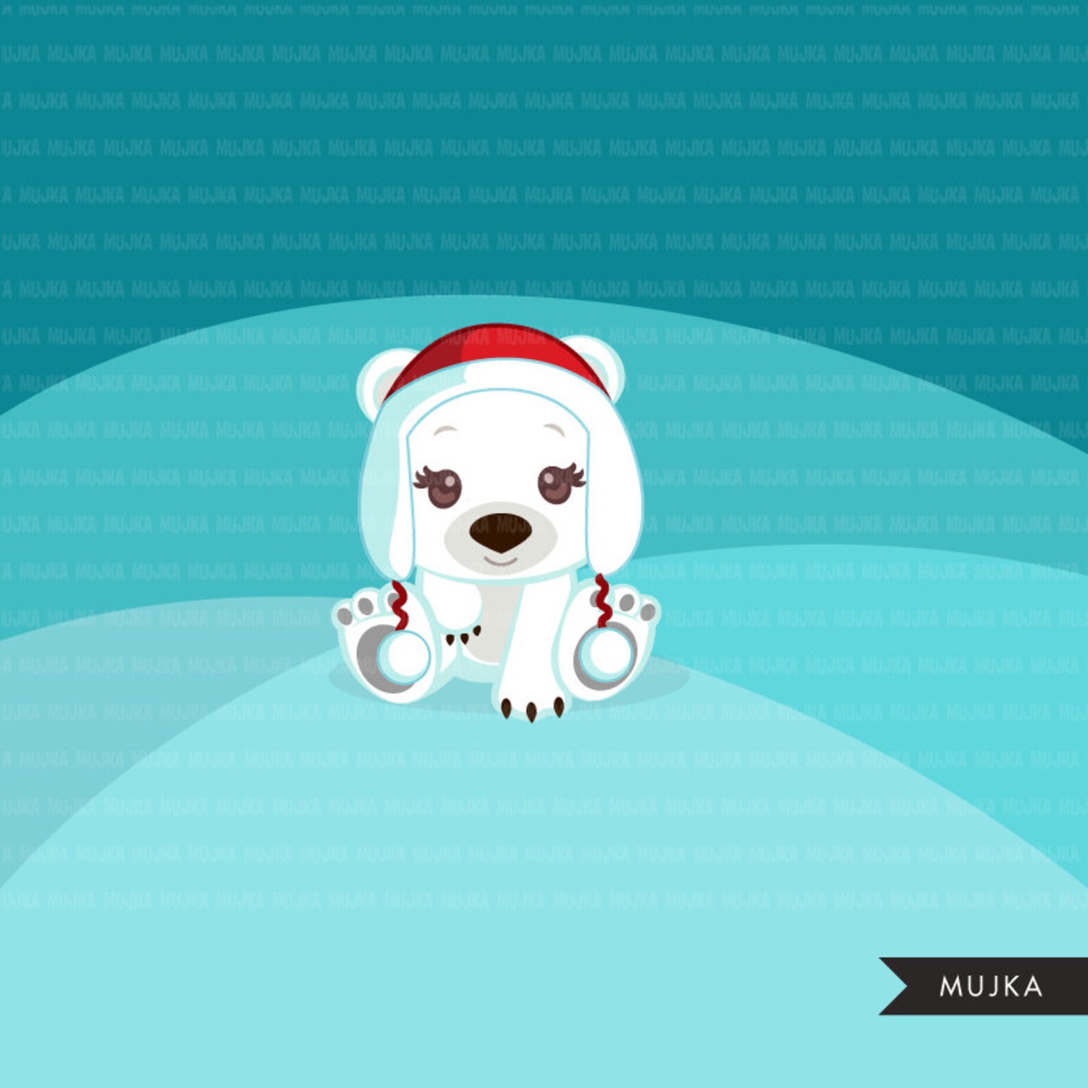 Christmas Animals Clipart. Cute Winter Animals Polar Bear - Etsy