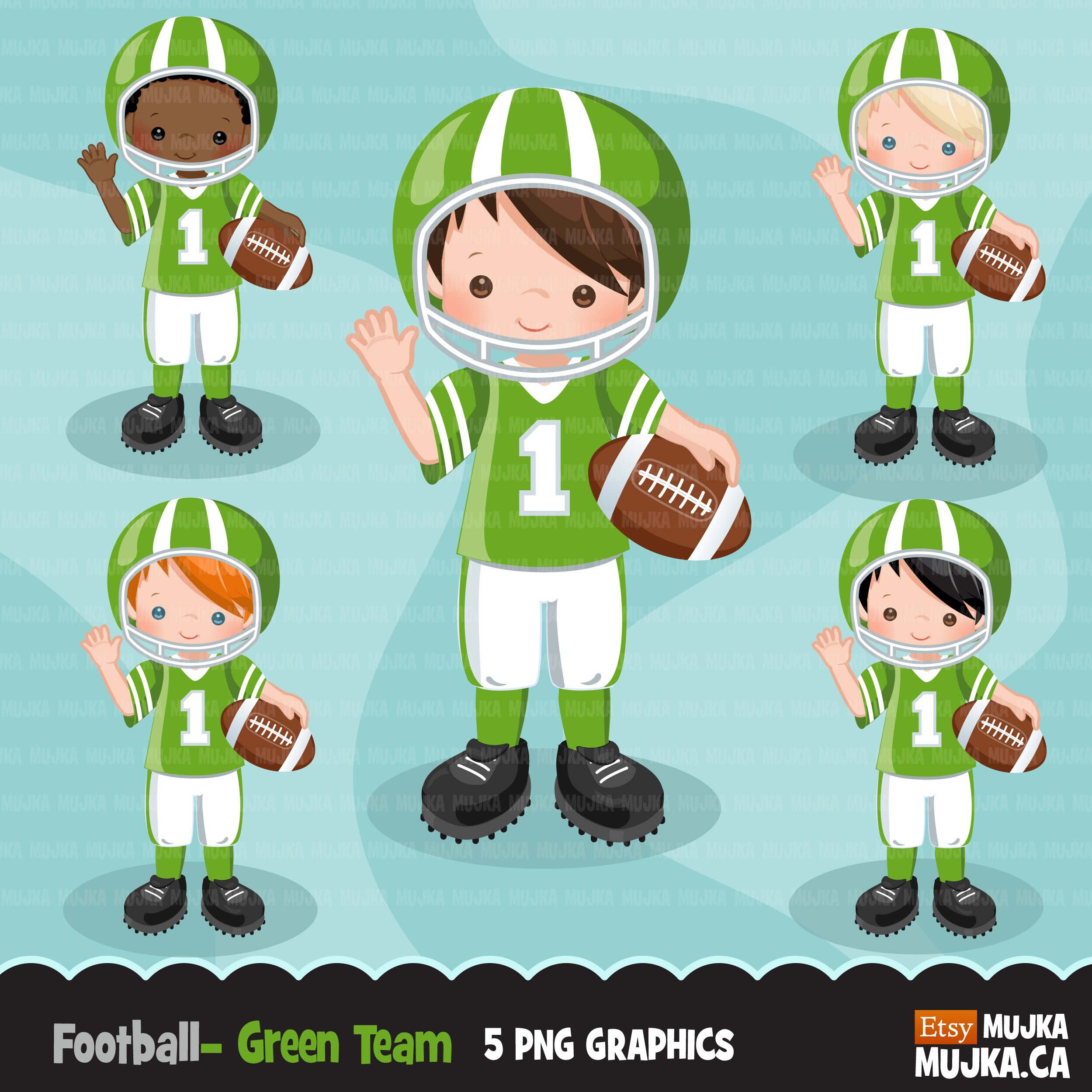 American Football PNG Clipart Bundle, School Sports Graphics, Boys With ...