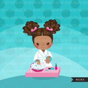 Spa Clipart, Manicure Black Girl, Spa Birthday Party Graphics Nail ...