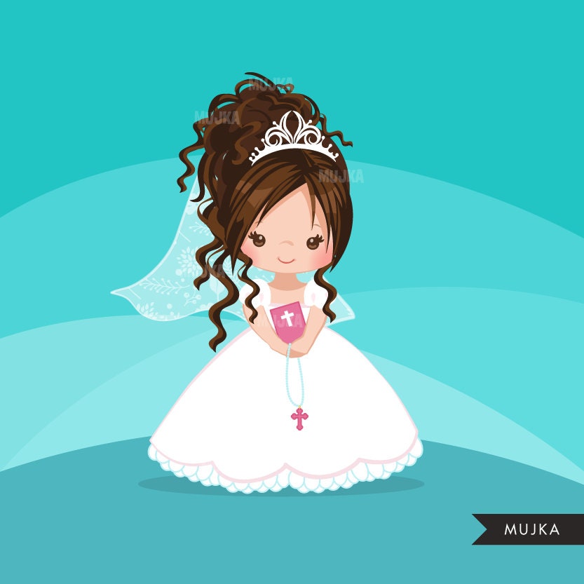 Pink First Communion Clipart for Girls. Holy Communion - Etsy Canada