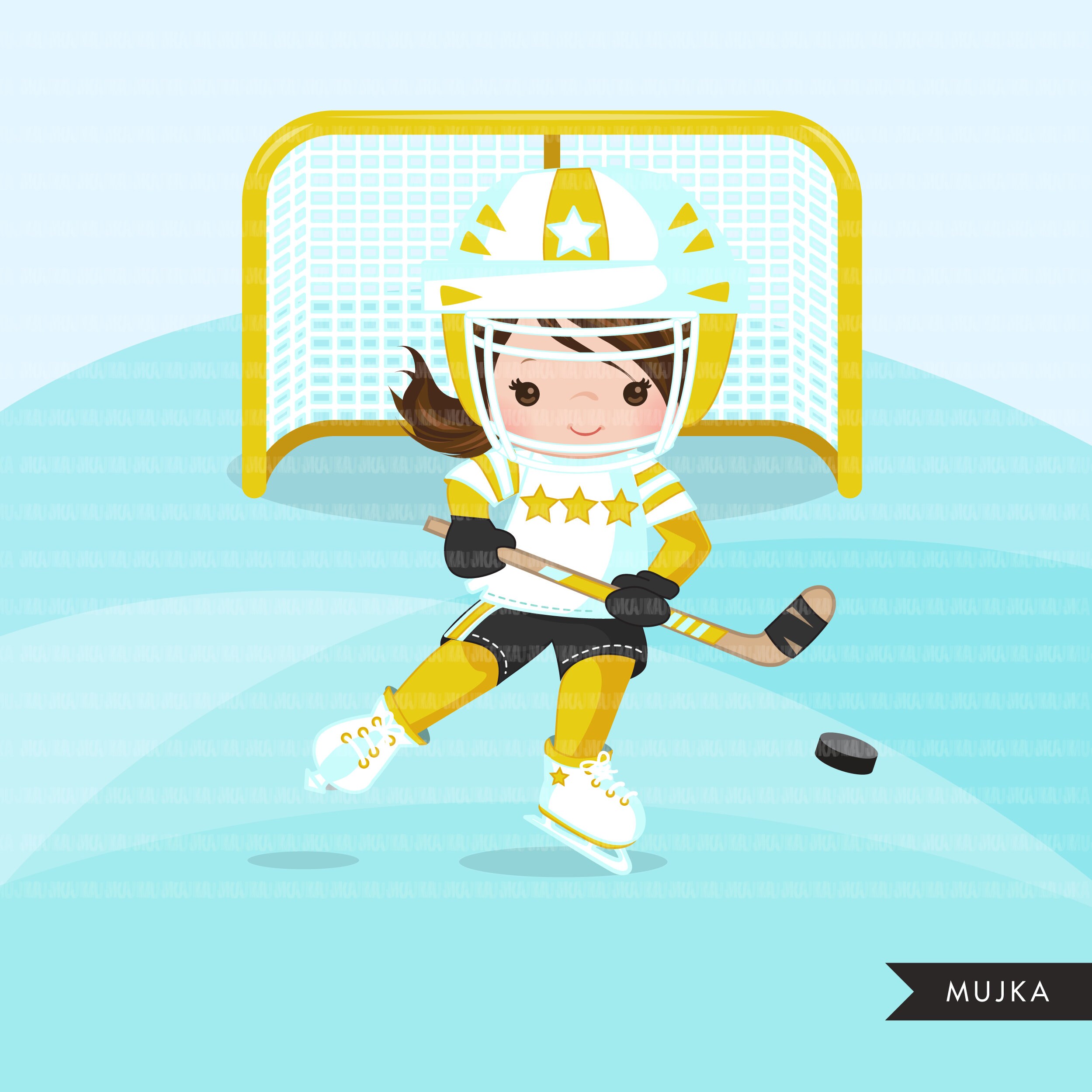 Hockey Clipart. Sport Graphics, Girls Hockey Player Characters ...