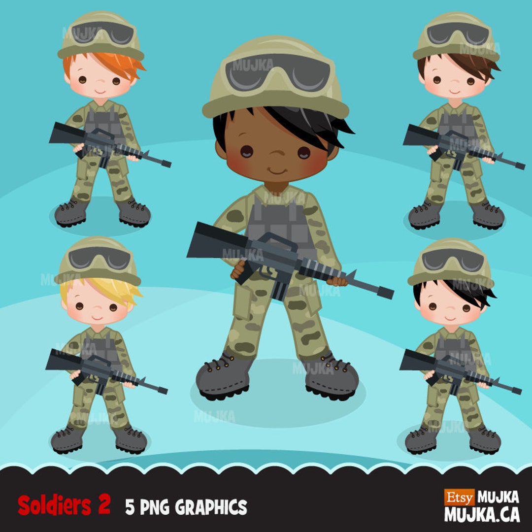 Army Clipart, Little Soldier Boy Graphics. Salute Patriots, Gun ...