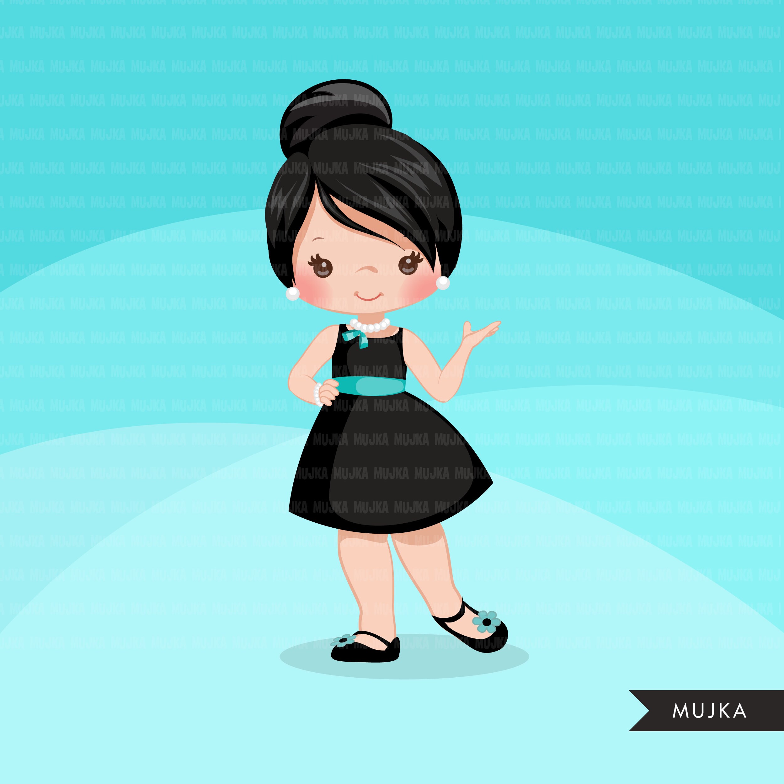 Tiffany Girls clipart Breakfast at Tiffany's graphics | Etsy