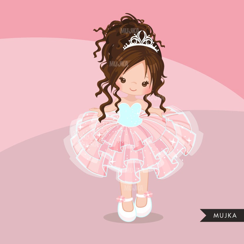 Pink Tutu Clipart. Cute Ballerina Graphics, Ballet Party, Party ...