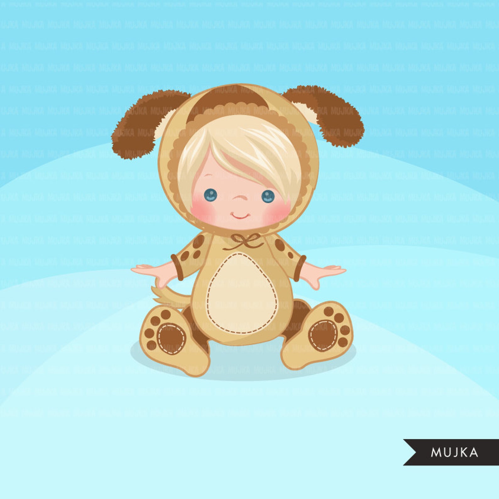 Baby Puppy Dog Clipart Halloween Costume Baby Shower - Etsy