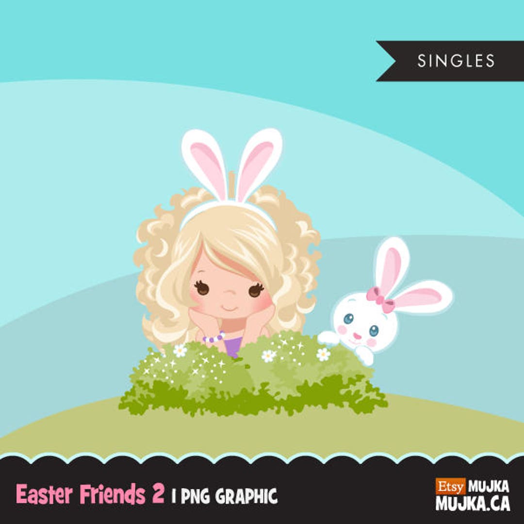 Easter Bunny Clipart, Cute Characters, Egg Hunt, Scavenger Illustration ...