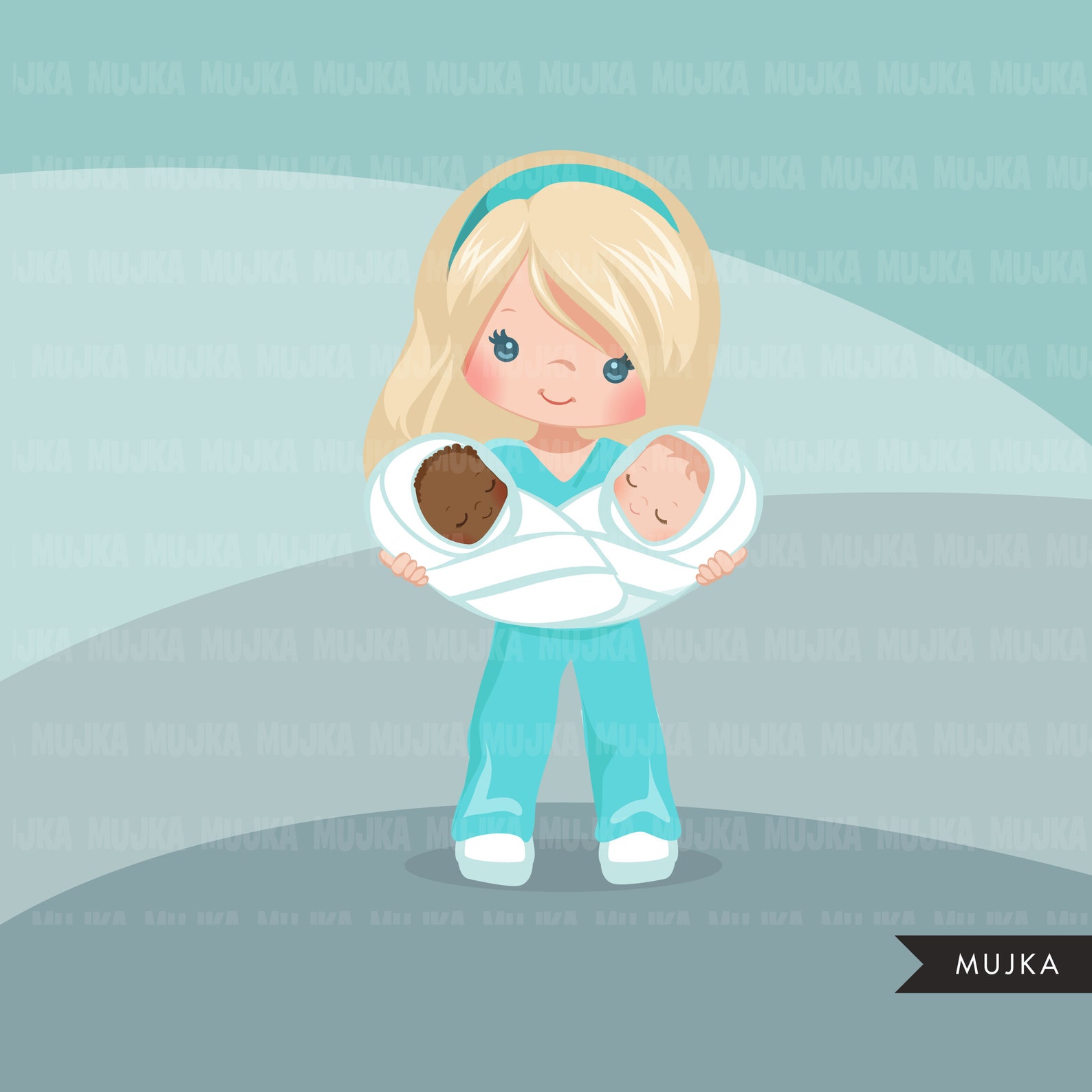 Nicu Nurse Clipart. Little Girl Graphic Medical Hospital | Etsy