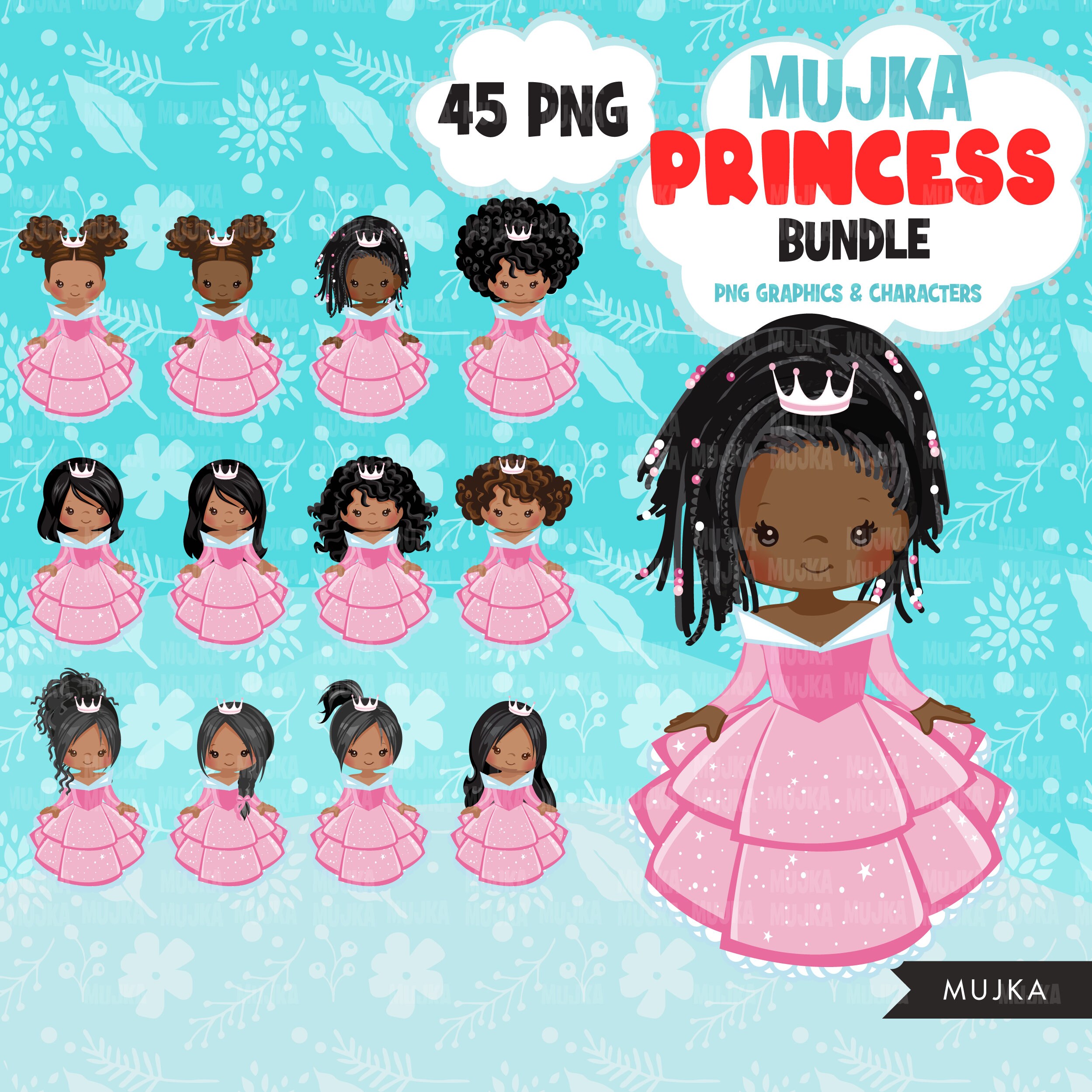 Princess Bundle Princess Png Pink Princess Clipart Birthday - Etsy