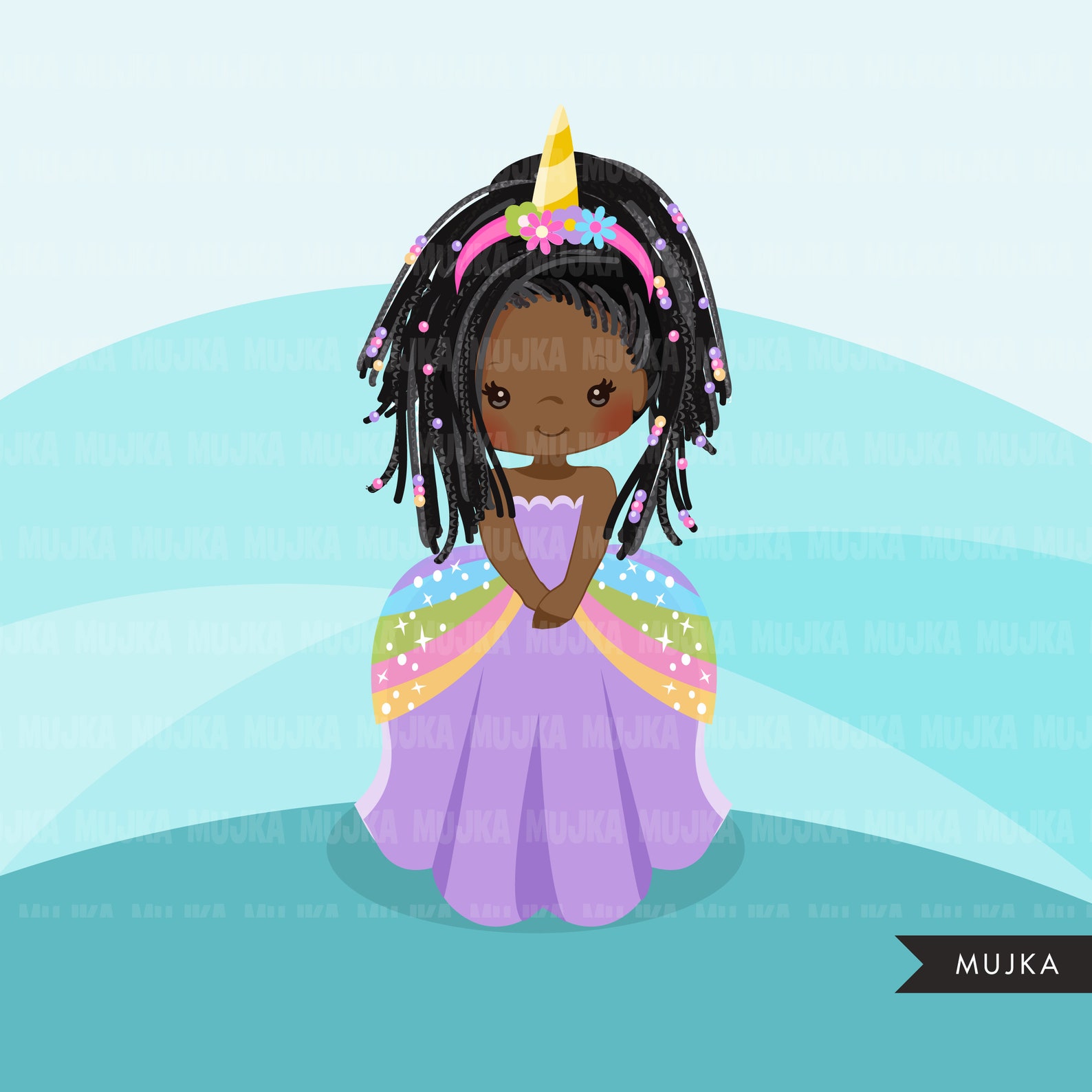 Unicorn Clipart, Black Princess, Unicorn Gifts, Rainbow, Fairy Tale ...