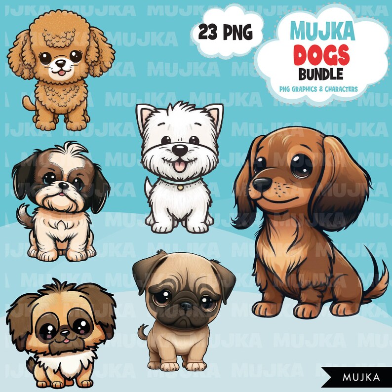 Dogs Png Puppy Png Pets Clipart Bundle Cute Dogs Clipart - Etsy
