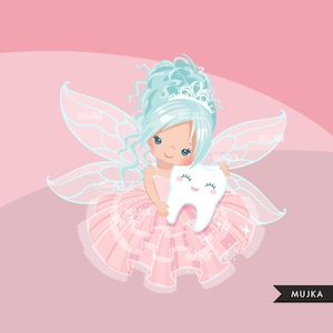 Tooth Fairy Clipart. Cute Fairy Character Graphics, Angel Wings, Party ...