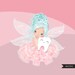 Tooth Fairy Clipart. Cute Fairy Character Graphics, Angel Wings, Party ...