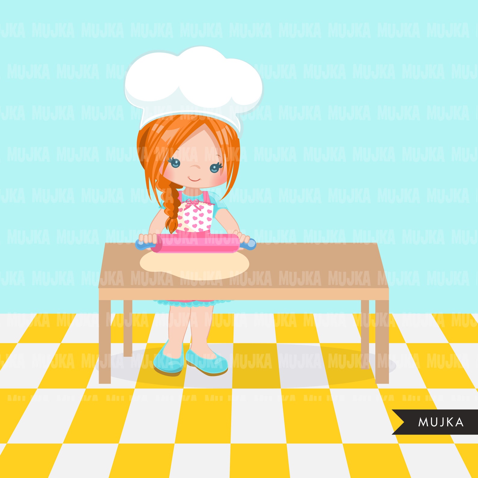 Baking Clipart. Cute Baker Characters, Kitchen Chores, Baking Party ...