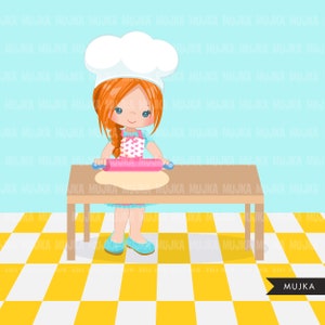 Baking Clipart. Cute Baker Characters, Kitchen Chores, Baking Party ...
