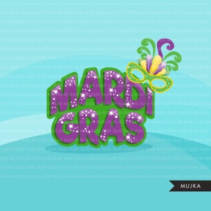 Mardi Gras Clipart, Carnival Clip Art, Masquerade Party, Illustration ...